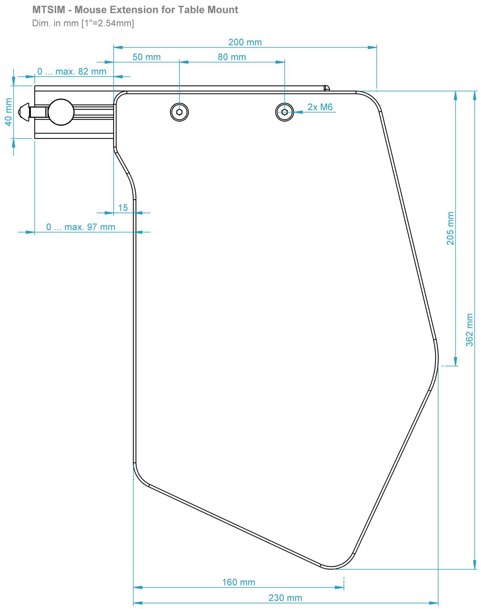 Mouse Extension for Desk Mount – MTSIM – MONSTERTECH