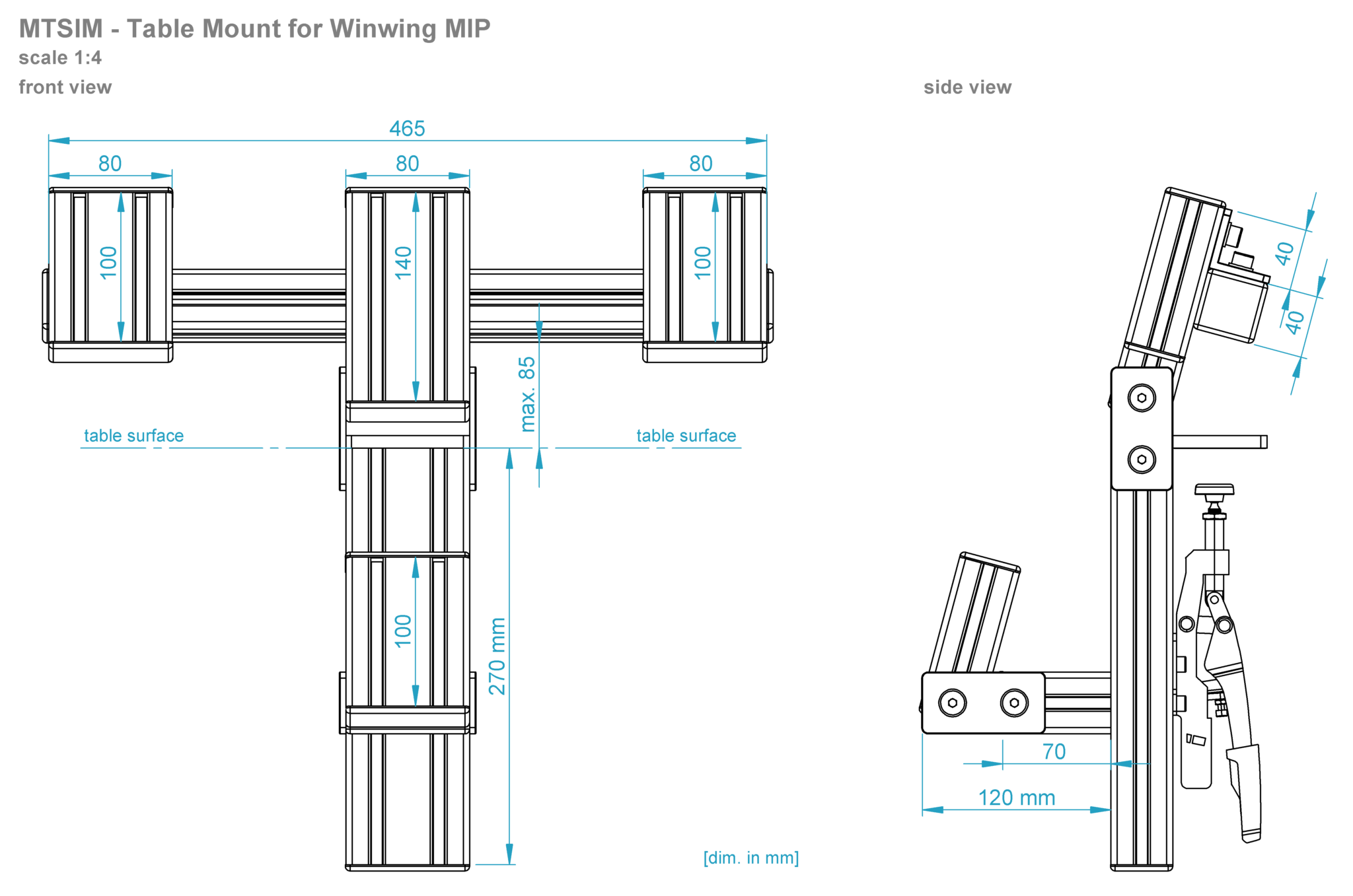 Winwing MIP Add-On for Desk Mount – MTSIM – MONSTERTECH