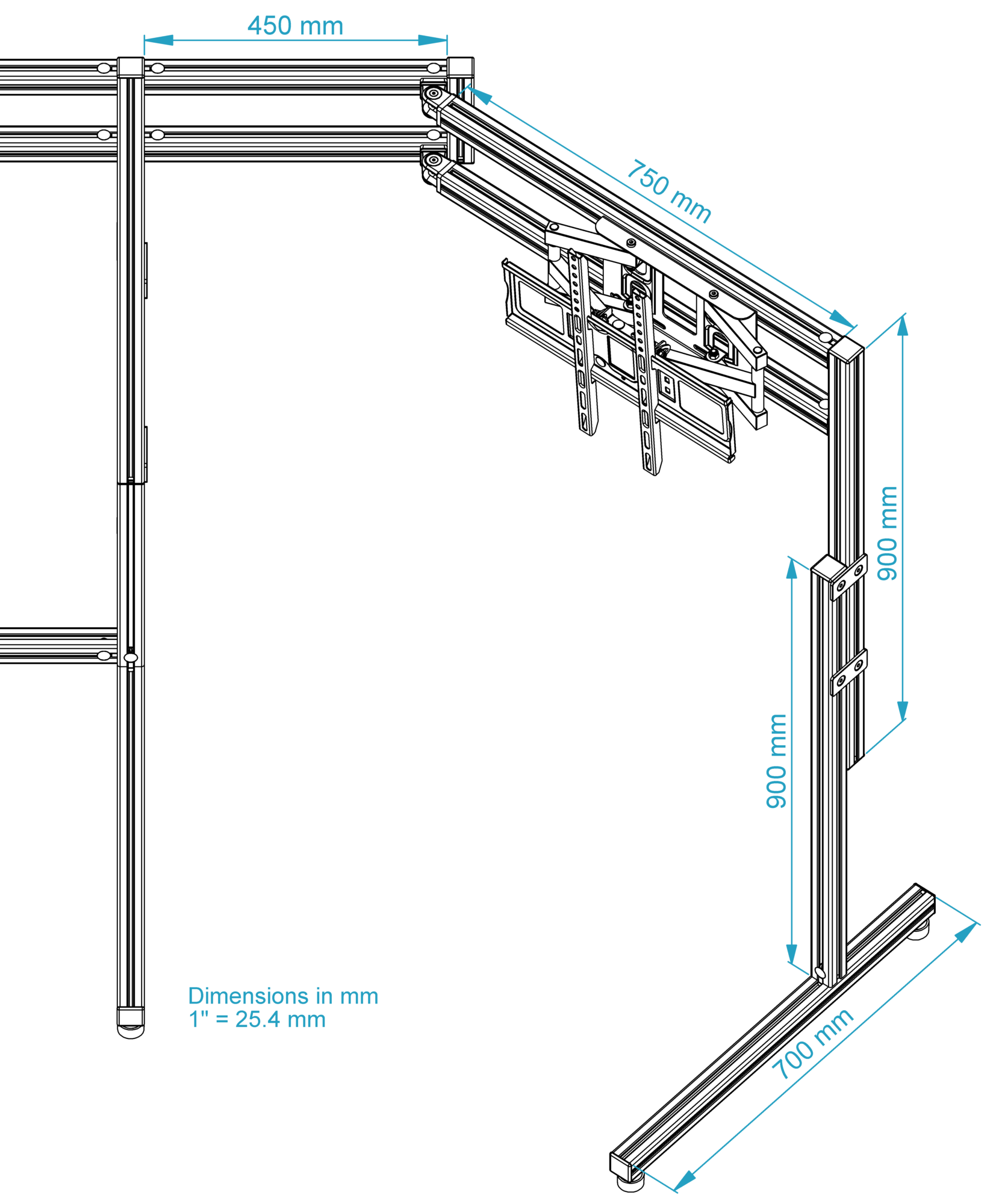 TV/Monitor Triple XL Extension – MTSIM – MONSTERTECH