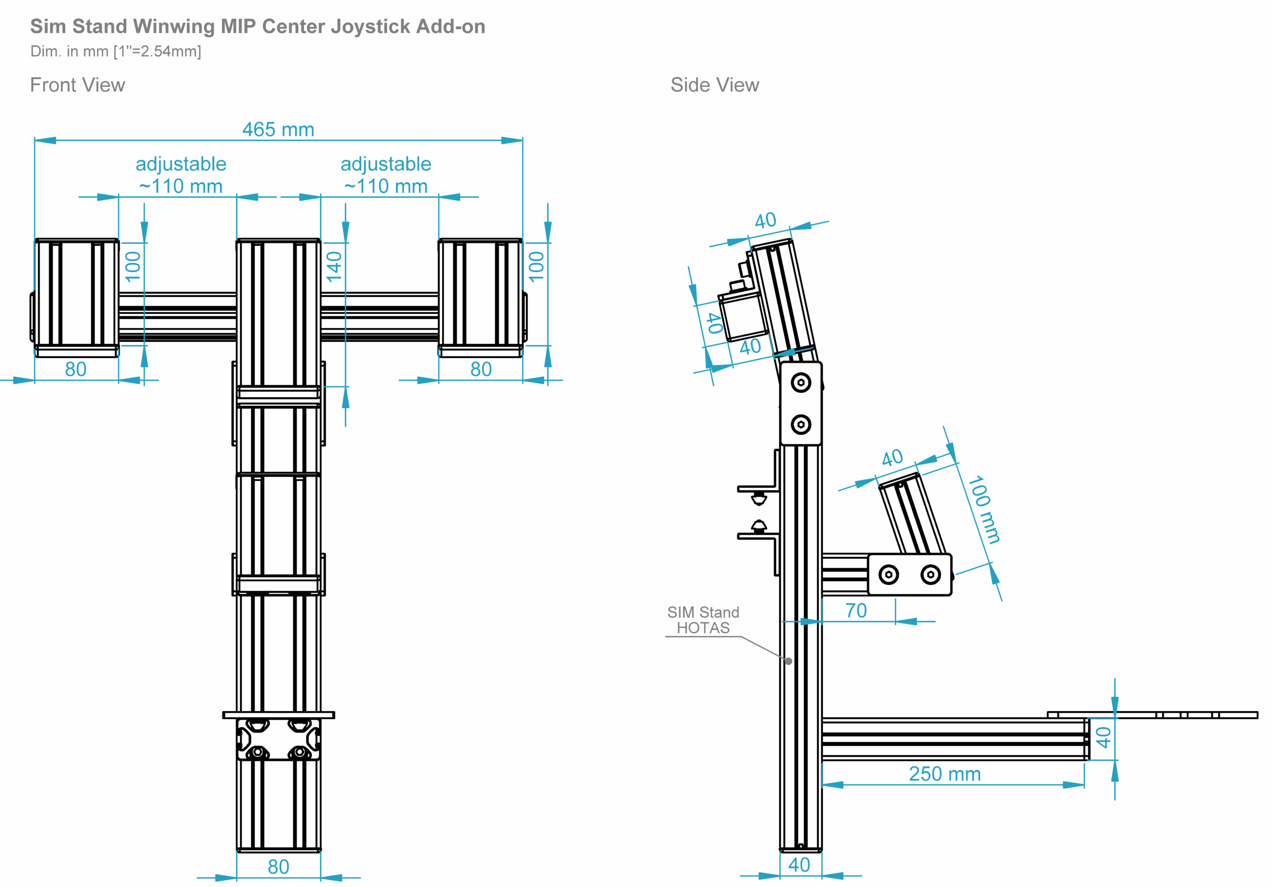 Sim Stand Winwing MIP Center Joystick Add-on – MTSIM – MONSTERTECH